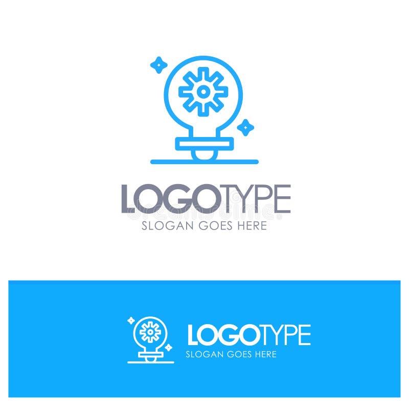 Bulb, Light, Setting, Gear Blue Outline Logo Place for Tagline Stock ...