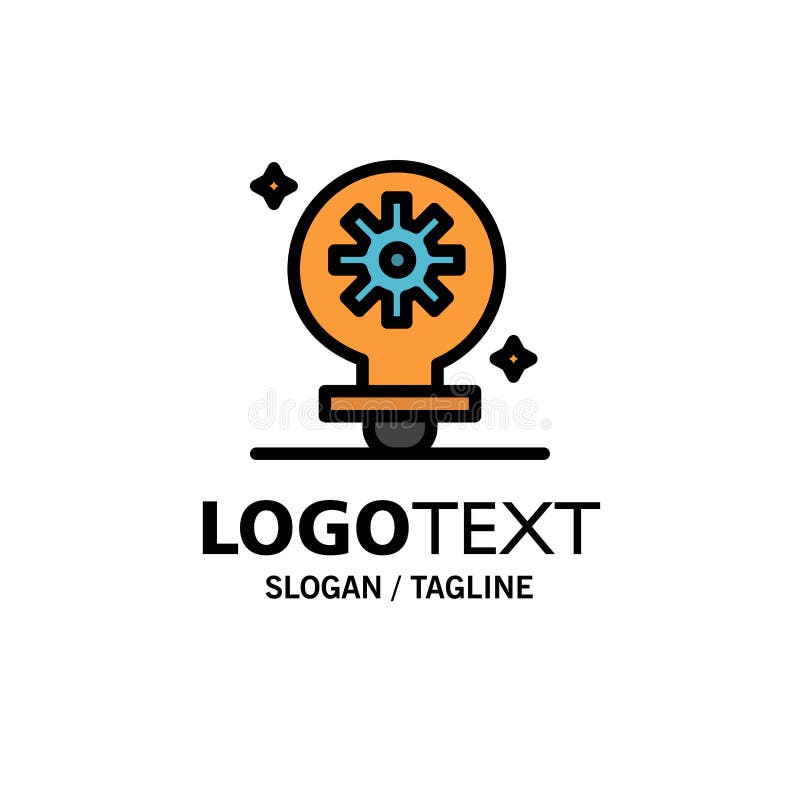 Bulb, Light, Setting, Gear Business Logo Template. Flat Color Stock ...