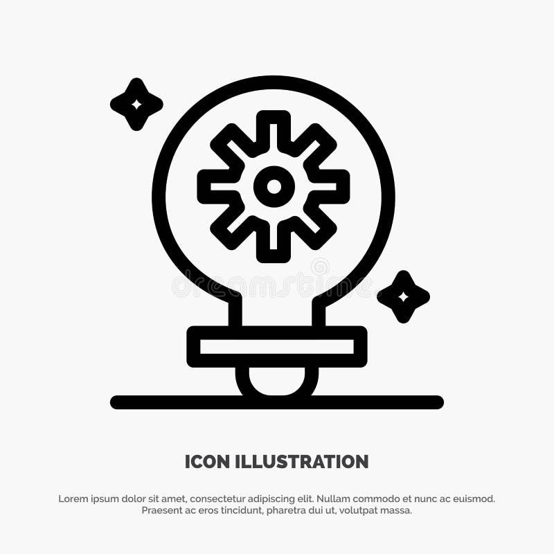 Bulb, Light, Setting, Gear Line Icon Vector Stock Vector - Illustration ...