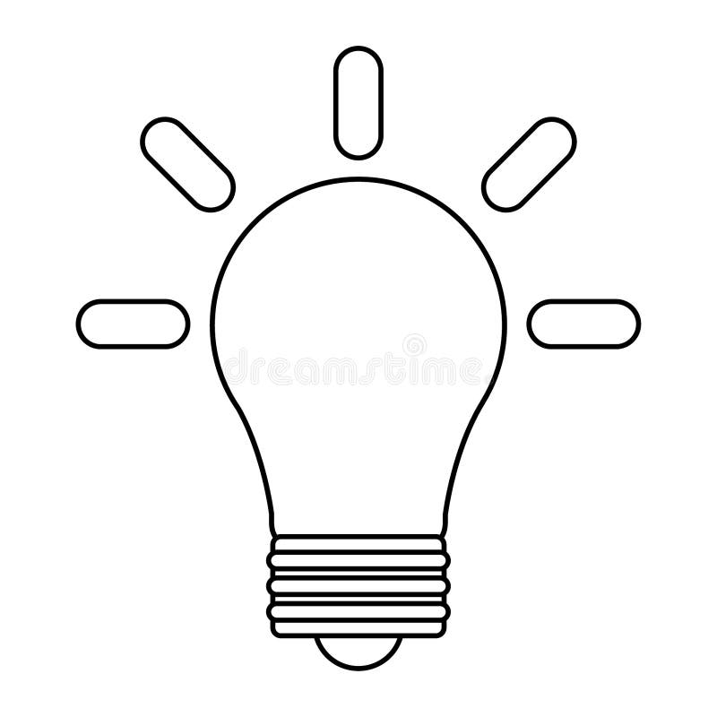 Bulb Light Symbol Isolated in Black and White Stock Vector ...