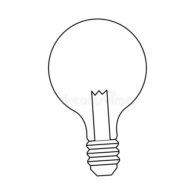 Bulb Light Symbol Isolated in Black and White Stock Vector ...