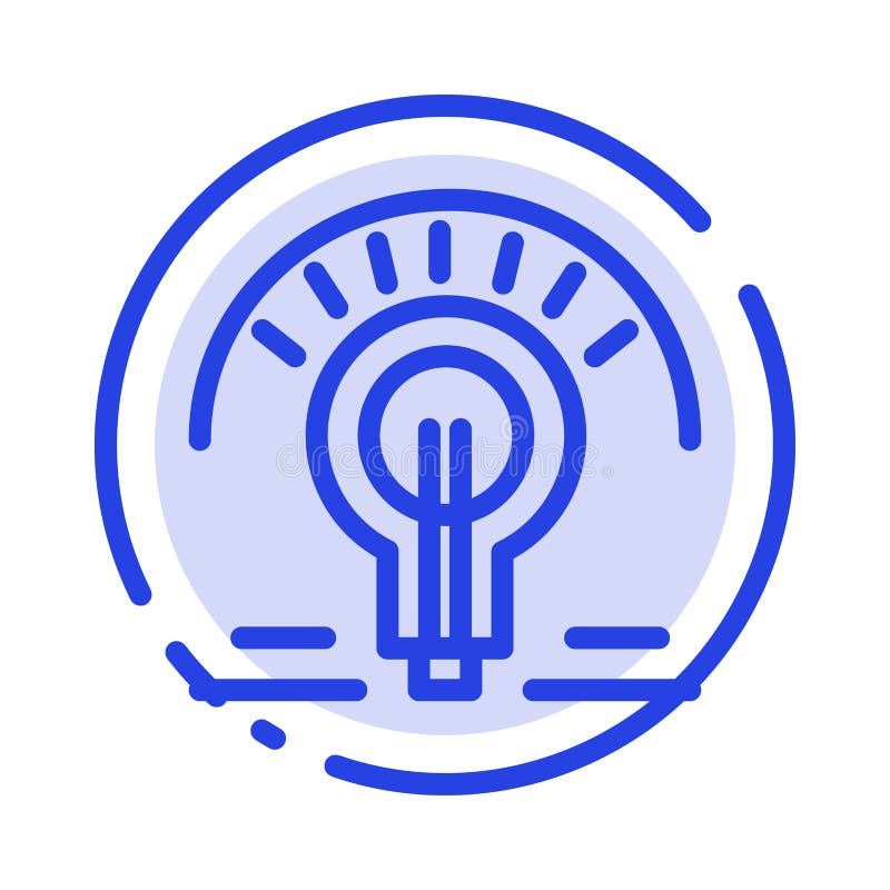 Bulb, Light, Light Bulb, Tips Blue Dotted Line Line Icon Stock Vector ...