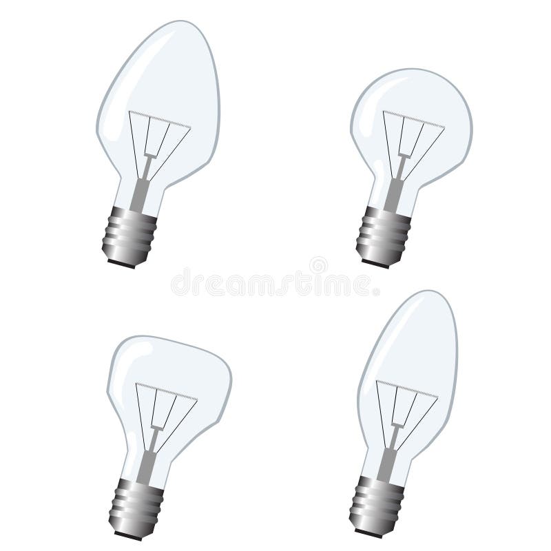 Bulb and Light Vector. Set. Stock Vector - Illustration of glow ...