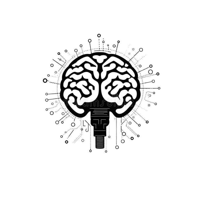 Bulb Like Brain. Concept of Artificial Intelligence or Machine Learning ...