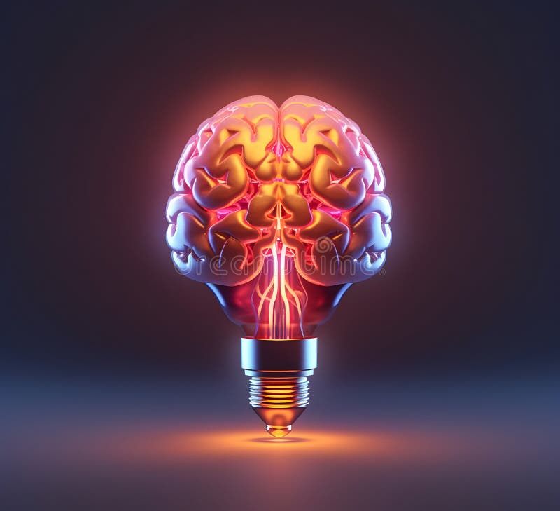 Bulb Like Brain. Concept of Artificial Intelligence or Machine Learning ...