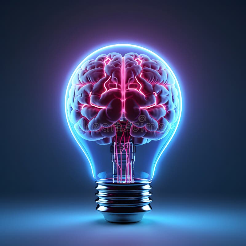 Bulb Like Brain. Concept of Artificial Intelligence or Machine Learning ...