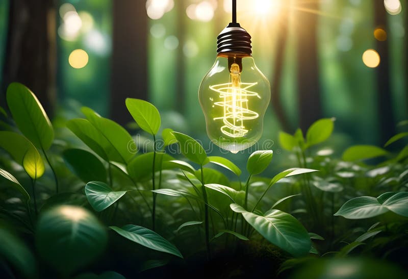 The Bulb is Located on the Inside with Leaves Forest and the Trees are ...