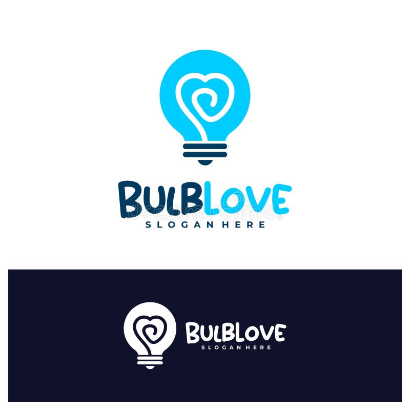 Bulb Love Logo Design Concept Vector. Love Bulb Logo Design Template ...