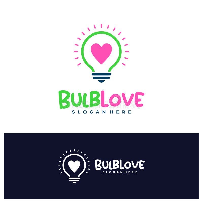 Bulb Love Logo Design Concept Vector. Love Bulb Logo Design Template ...