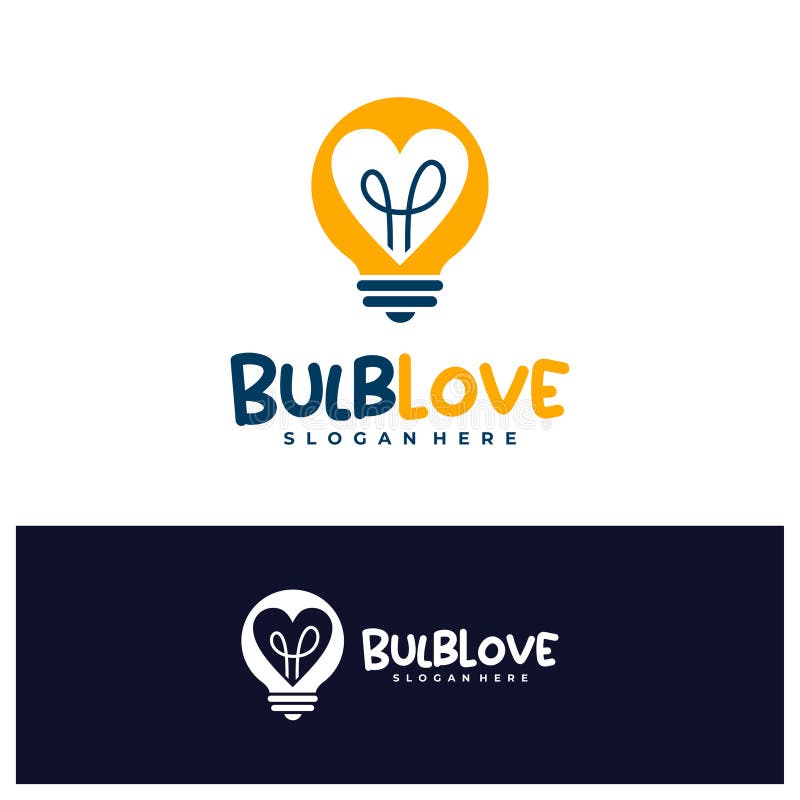 Bulb Love Logo Design Concept Vector. Love Bulb Logo Design Template ...
