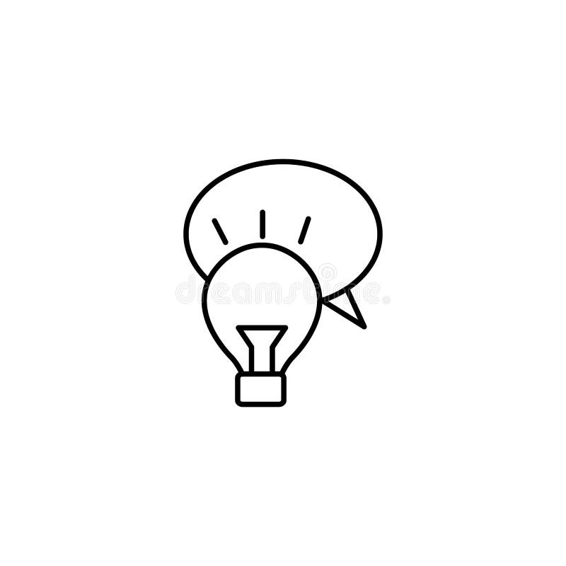 Bulb Message Idea Icon Line Style Stock Vector - Illustration of ...