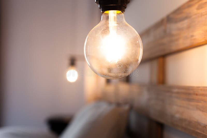 Bulb next to the bed stock photo. Image of equipment - 120577170