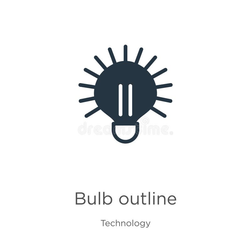 Bulb Outline Icon Vector. Trendy Flat Bulb Outline Icon from Technology ...
