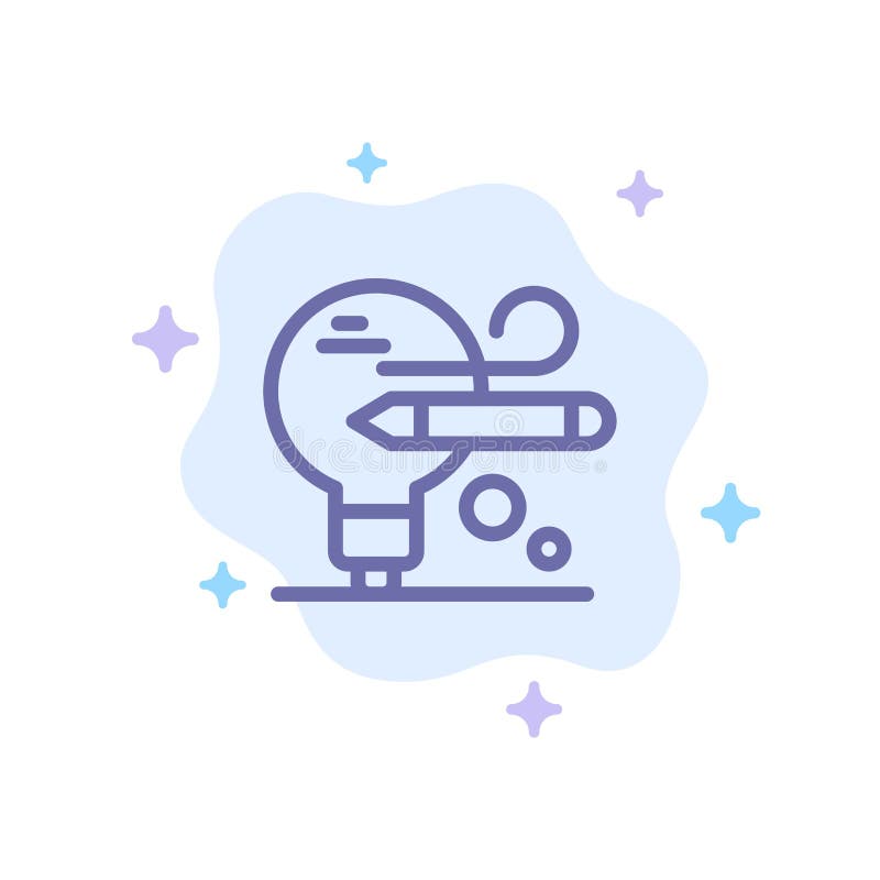 Bulb, Pencil, Education Blue Icon on Abstract Cloud Background Stock ...