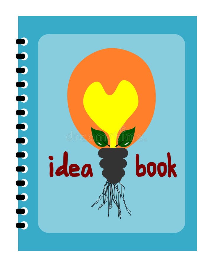 Bulb Picture on Notebook Cover Stock Illustration - Illustration of ...