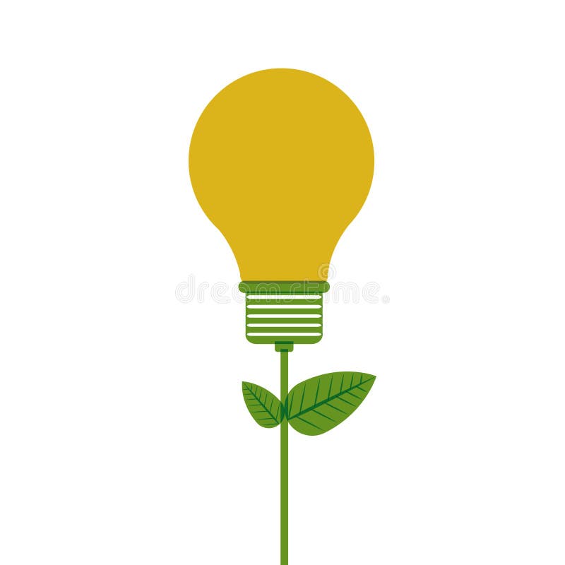 Bulb with Plant Stem and Leaves Stock Vector - Illustration of stem ...