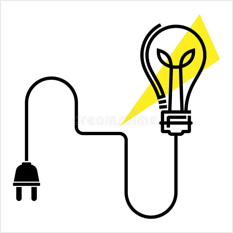 Bulb Plug Icon, Bulb Plug with Cord Stock Vector - Illustration of ...