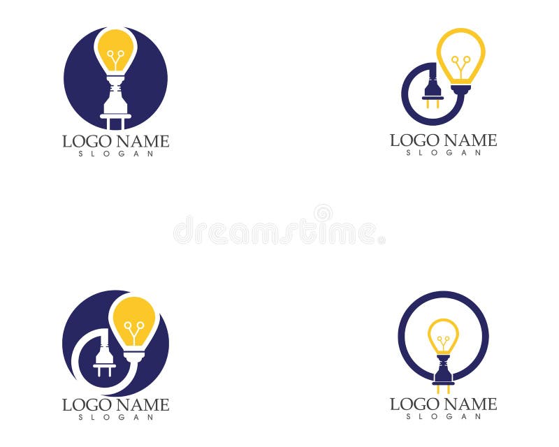 Bulb with Plug Icon Logo Vector Stock Vector - Illustration of world ...