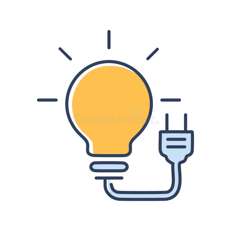 Bulb Power Cord. Light Bulb with Power Cord Symbolizing Connection and ...