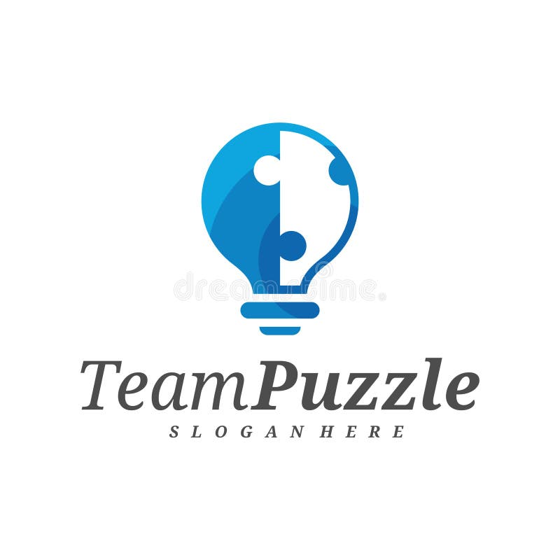 Bulb Puzzle Logo Design Vector Template, Vector Label of Puzzle ...