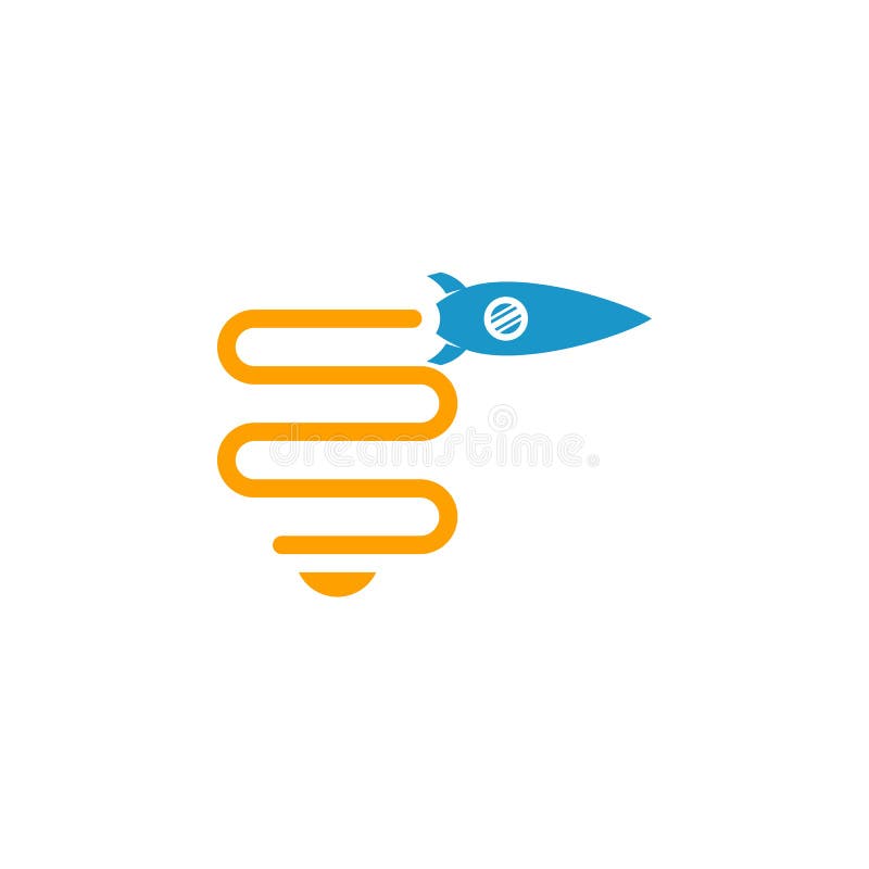 Bulb Rocket Logo Icon Vector Template, Creative Design, Symbol Stock ...