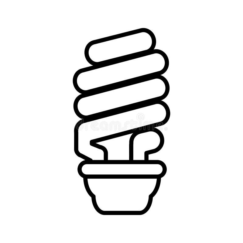 Bulb Saving Energy Light Thin Line Stock Illustration - Illustration of ...