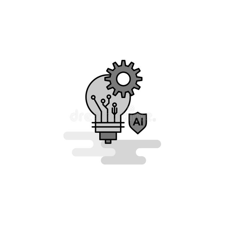Bulb Setting Web Icon. Flat Line Filled Gray Icon Vector Stock Vector ...