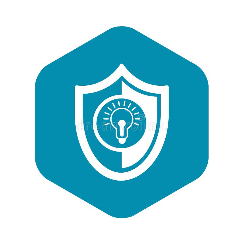 Bulb Shield Icon, Simple Style Stock Vector - Illustration of concept ...
