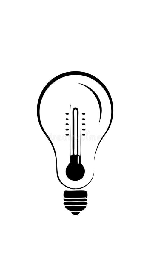 Bulb with Thermometer Illustrating Temperature in Response To Climate ...