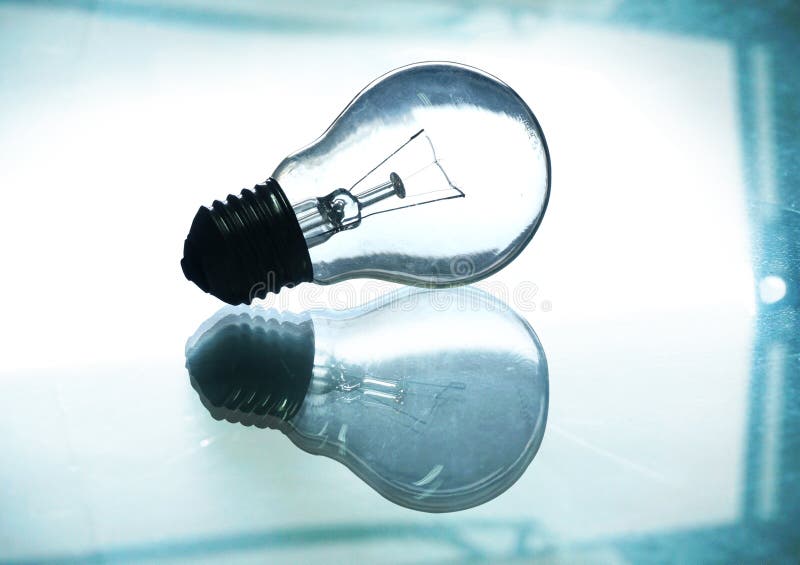 Bulb Silhouette on Glass with Reflections Stock Image - Image of ...