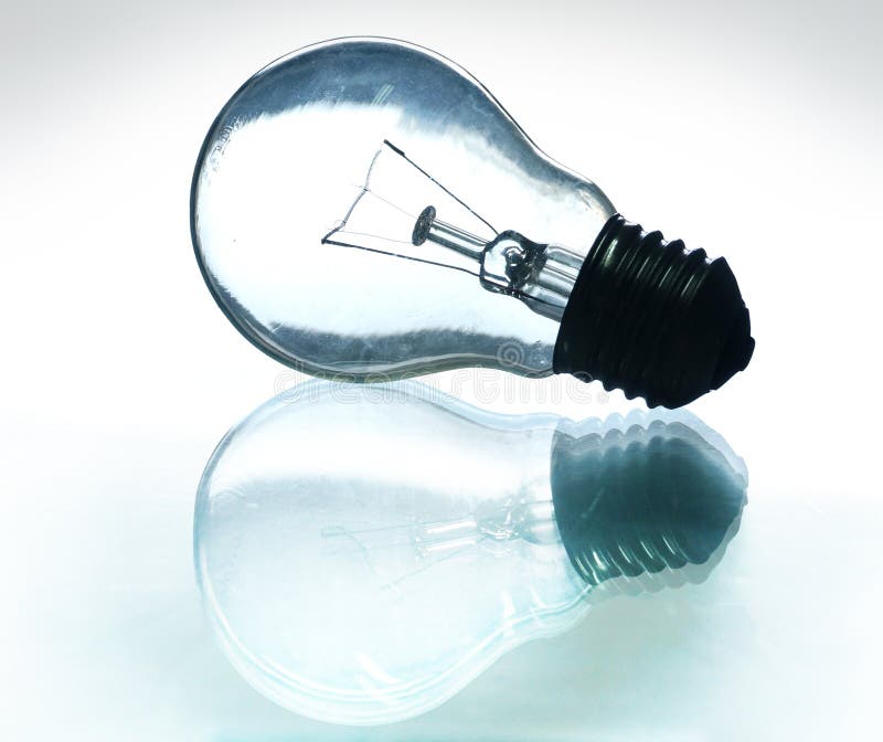 Bulb Silhouette on Glass with Reflections Stock Image - Image of ...