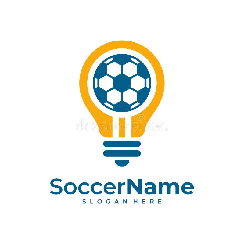 Bulb Soccer Logo Template, Football Logo Design Vector Stock ...