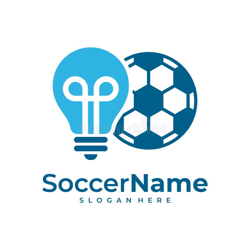 Bulb Soccer Logo Template, Football Logo Design Vector Stock ...