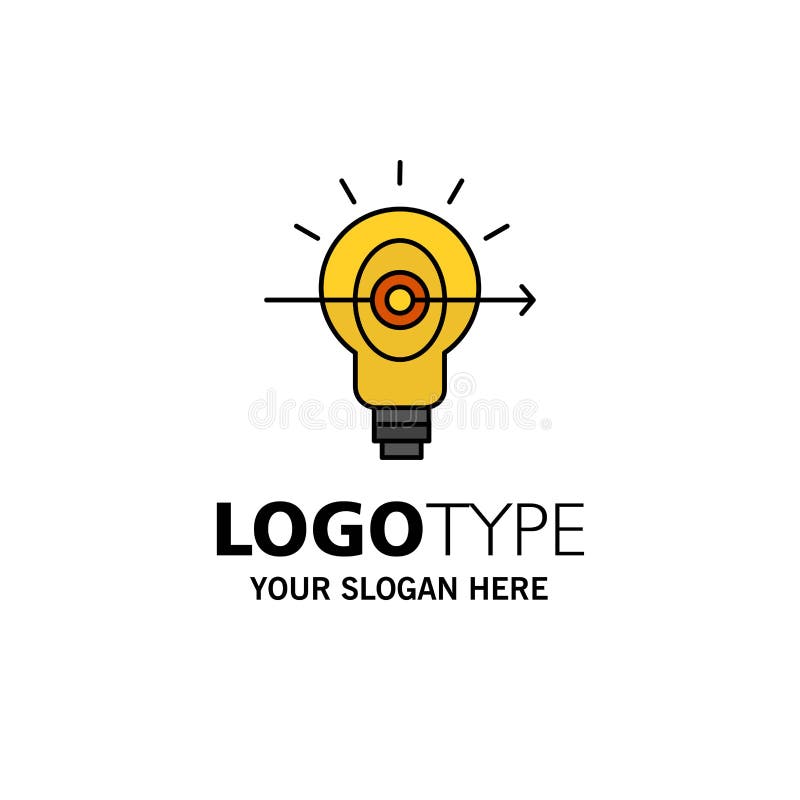 Bulb, Success, Focus, Business Business Logo Template. Flat Color Stock ...