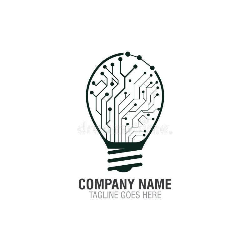 Bulb Tech Circuit Logo Design, Electric Light Technology Icon Stock ...