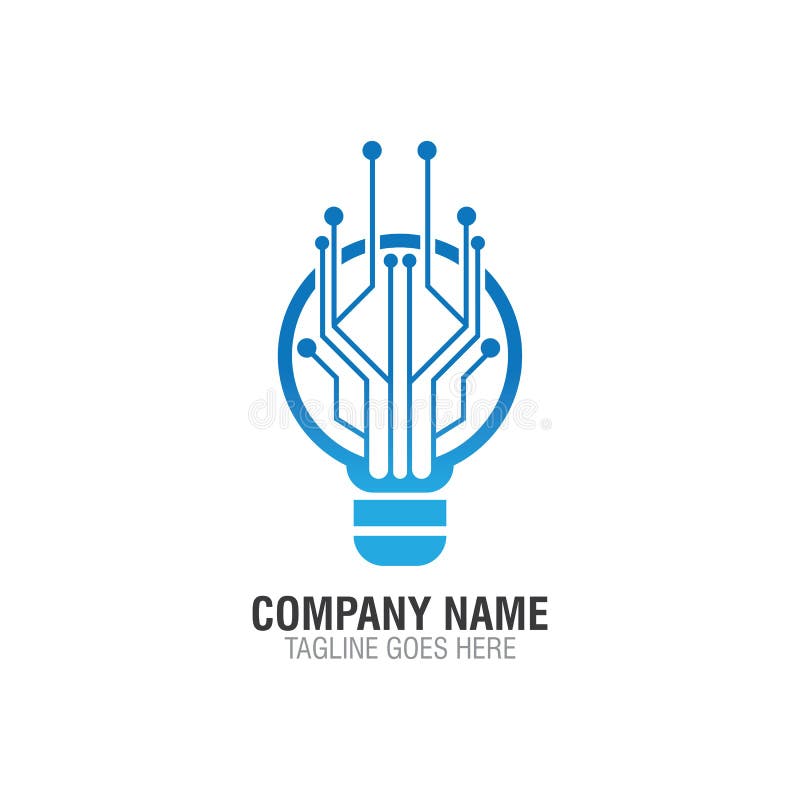 Bulb Tech Circuit Logo Design, Electric Light Technology Icon Stock ...