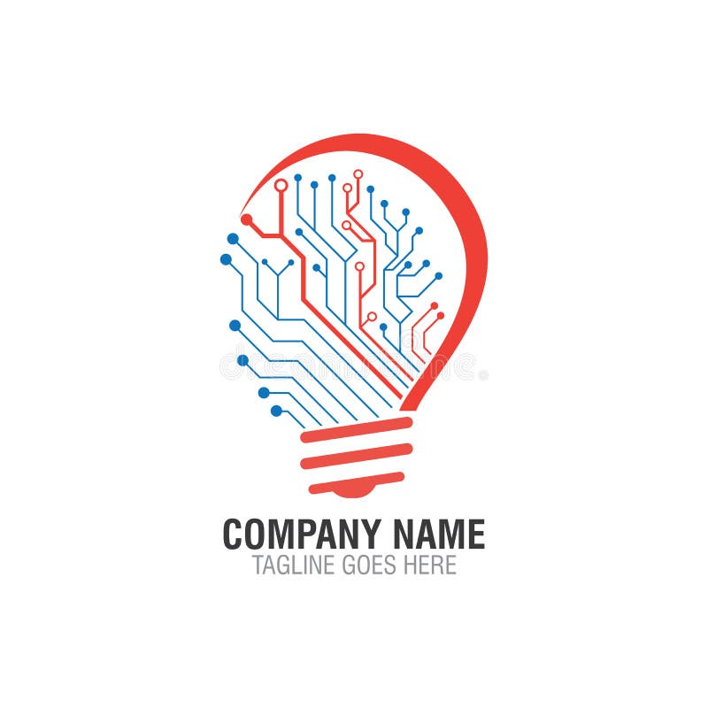Bulb Tech Circuit Logo Design, Electric Light Technology Icon Stock ...