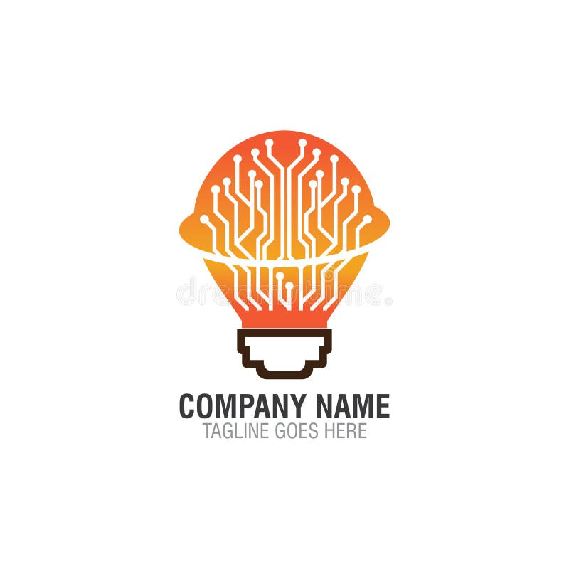 Bulb Tech Circuit Logo Design, Electric Light Technology Icon Stock ...