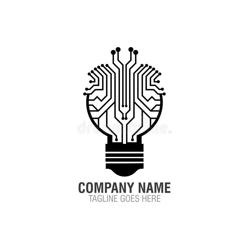 Bulb Tech Circuit Logo Design, Electric Light Technology Icon Stock ...