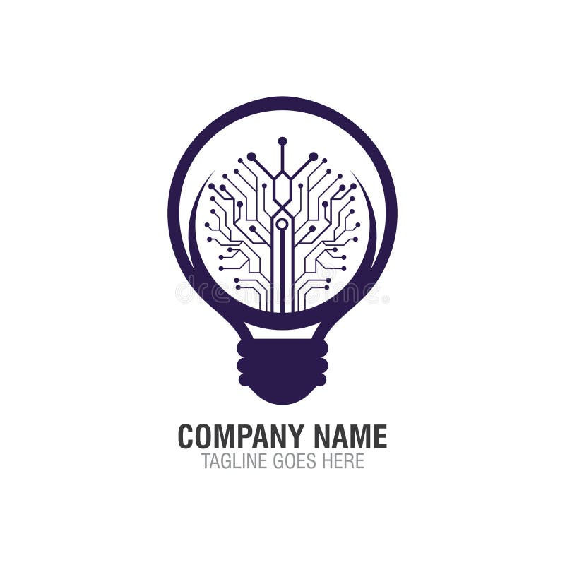 Bulb Tech Circuit Logo Design, Electric Light Technology Icon Stock ...