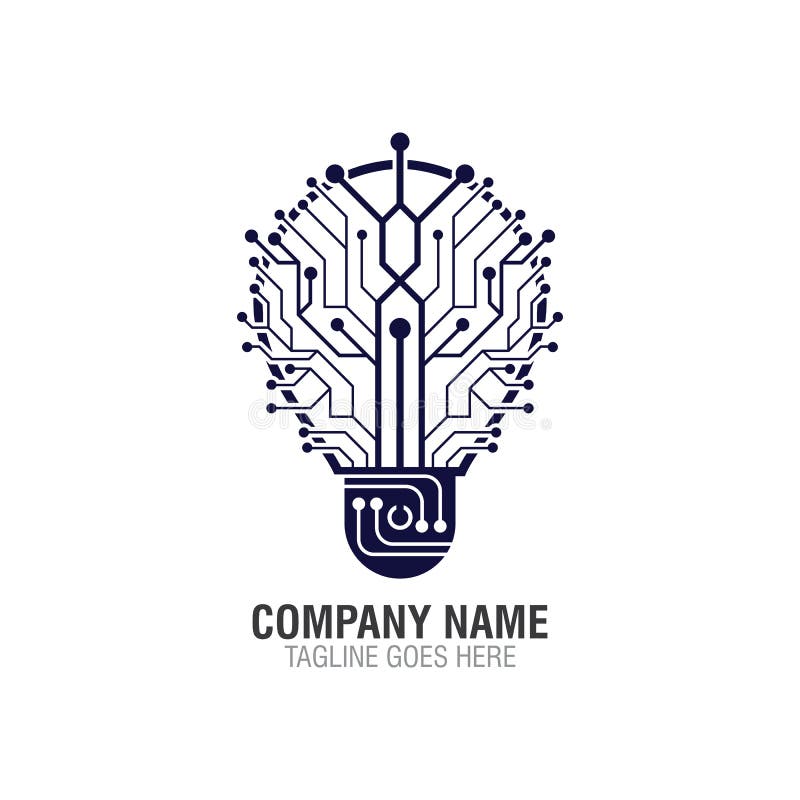 Bulb Tech Circuit Logo Design, Electric Light Technology Icon Stock ...