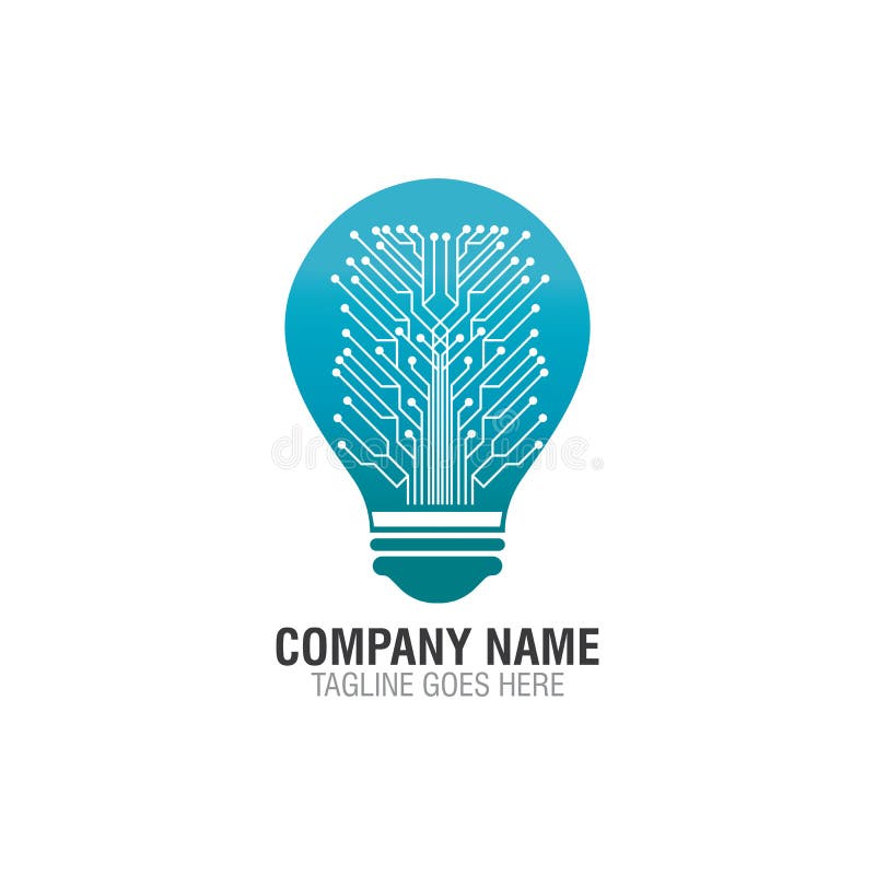 Bulb Tech Circuit Logo Design, Electric Light Technology Icon Stock ...