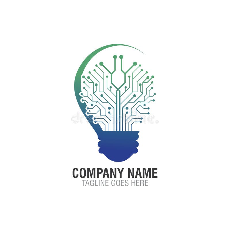 Bulb Tech Circuit Logo Design, Electric Light Technology Icon Stock ...