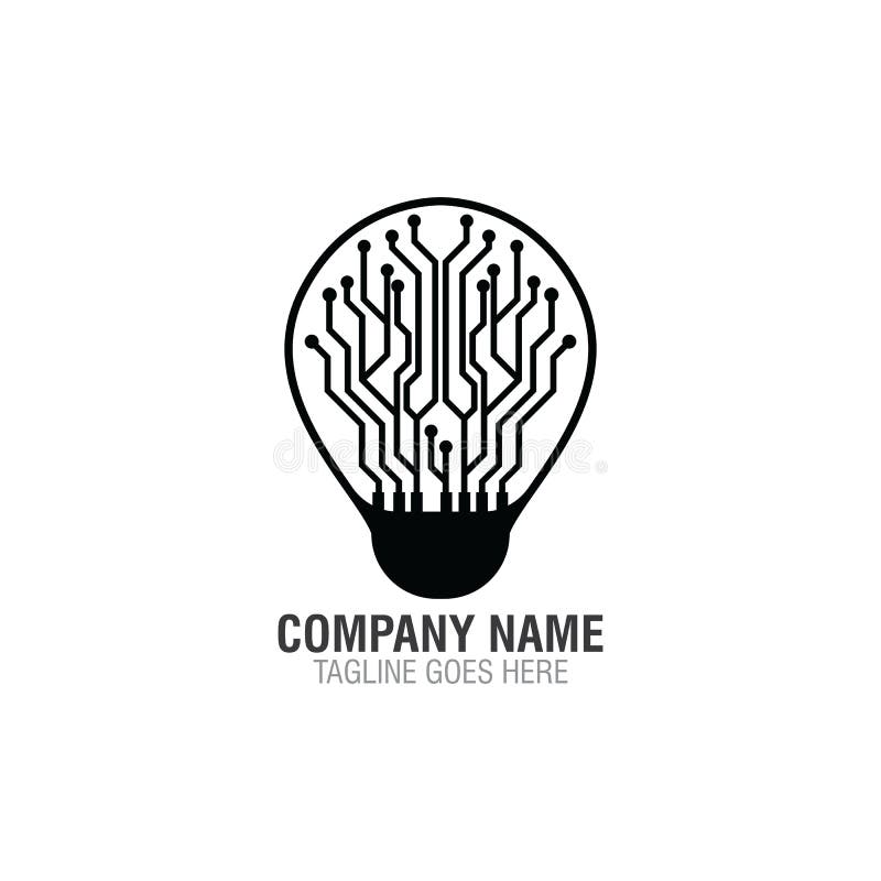 Bulb Tech Circuit Logo Design, Electric Light Technology Icon Stock ...