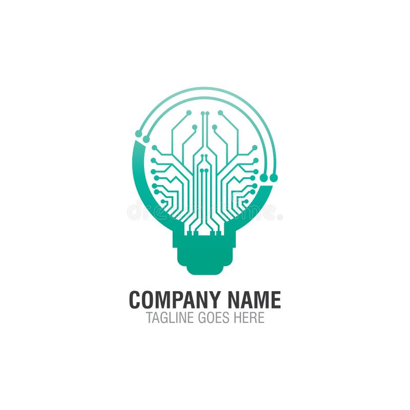 Bulb Tech Circuit Logo Design, Electric Light Technology Icon Stock ...