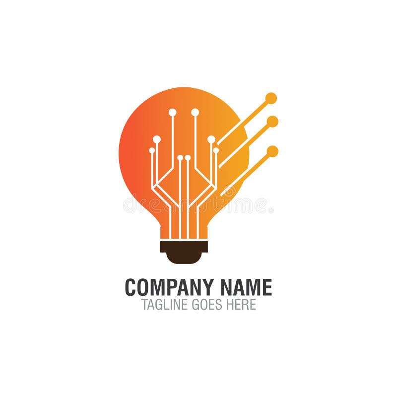 Bulb Tech Circuit Logo Design, Electric Light Technology Icon Stock ...