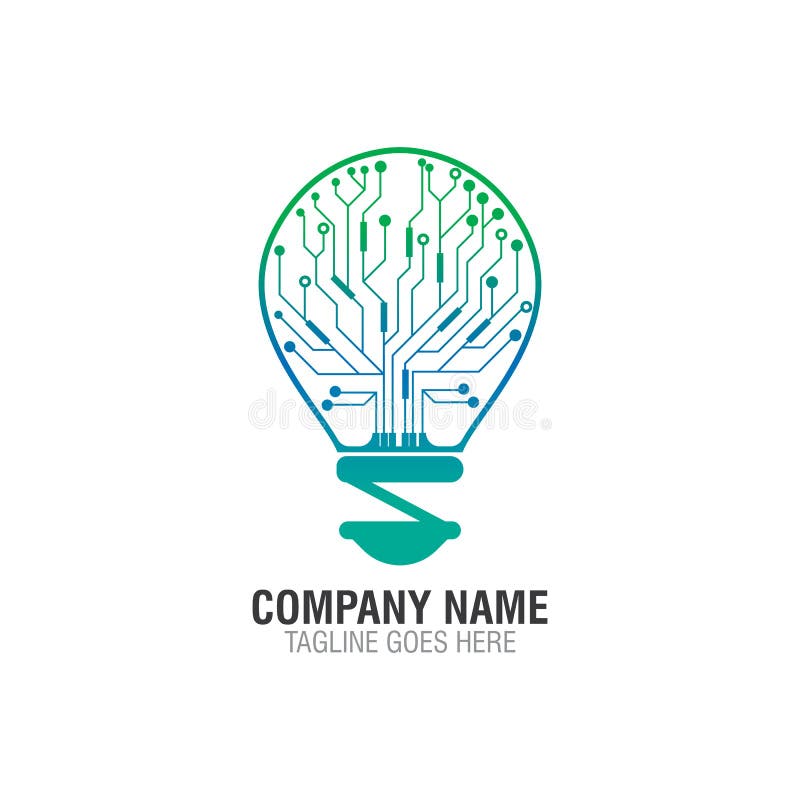Bulb Tech Circuit Logo Design, Electric Light Technology Icon Stock ...