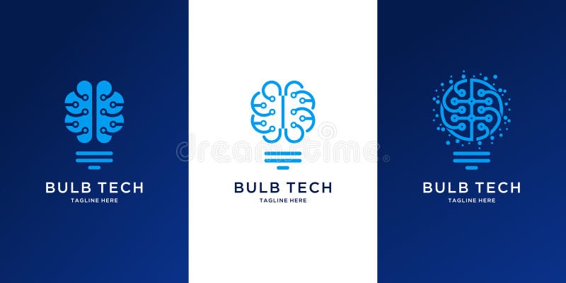 Bulb tech logo design stock vector. Illustration of label - 226546747