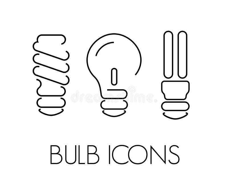 Bulb thin icons stock vector. Illustration of icon, shot - 35925980