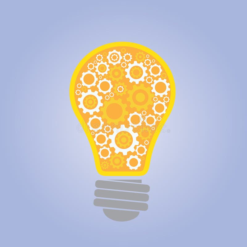 Bulb Think Ideas with Gears Stock Vector - Illustration of creative ...